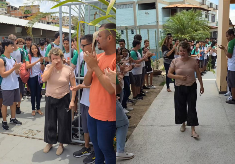 Alunos fazem corredor de aplausos para professora querida que se ...