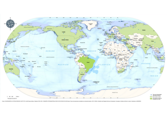 Brasil aparece no centro do mundo em novo Atlas do IBGE | Só Notícia Boa